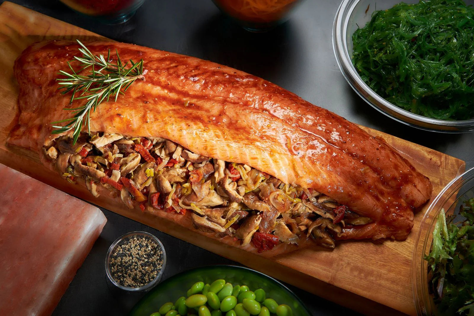 Shitake Mushroom & Sun Dried Tomato Stuffed Salmon Whole Side – Krudo ...